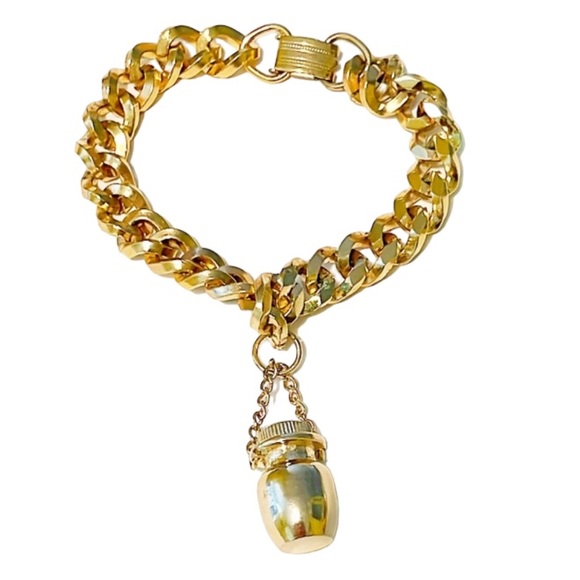 Vintage | Jewelry | Vintage Gold Chain Link Perfume Urn Bracelet | Poshmark